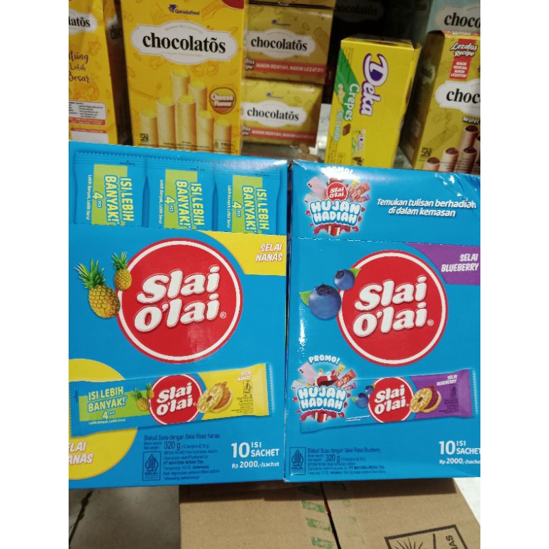 Jual Slai Olai 2000 an 10 sachet/Box @32g nanas stroberi bluberry ...