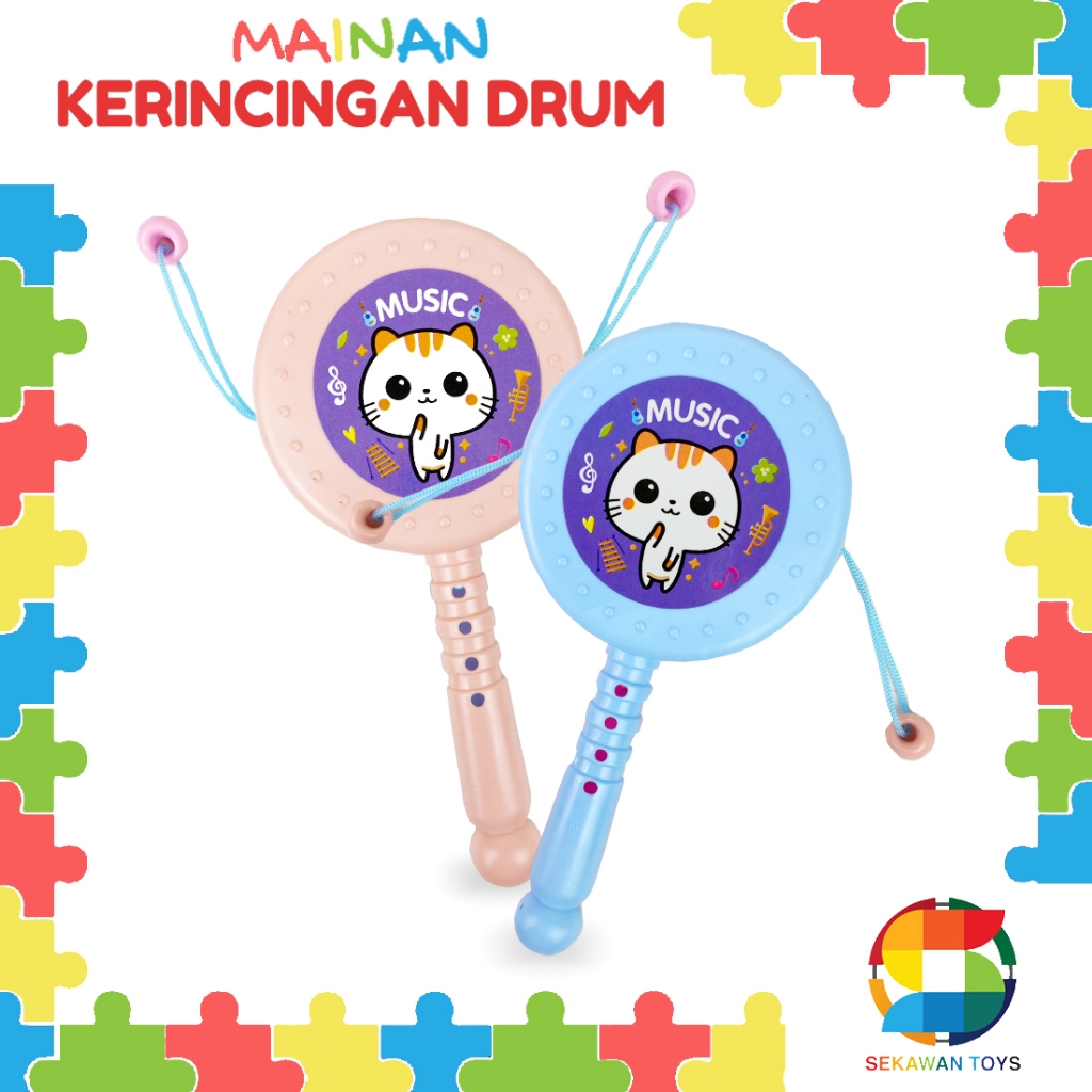 Jual Mainan Bayi Kerincingan Drum/ Mainan Kerincing Rattle Stick SS1759 ...