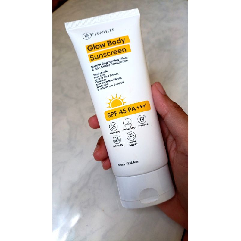 Jual ISWHITE GLOW BODY SUNSCREEN 100ML | Shopee Indonesia