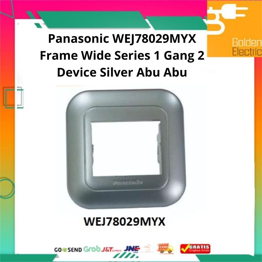 Jual Panasonic WEJ78029MYX Frame Wide Series 1 Gang 2 Device Silver Abu ...