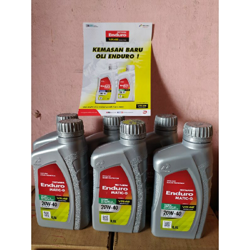Jual ( 1 Dus ) Oli Enduro matic G 0,8L SAE 20W-40 / oli Enduro matic grosir per dus / Enduro ...