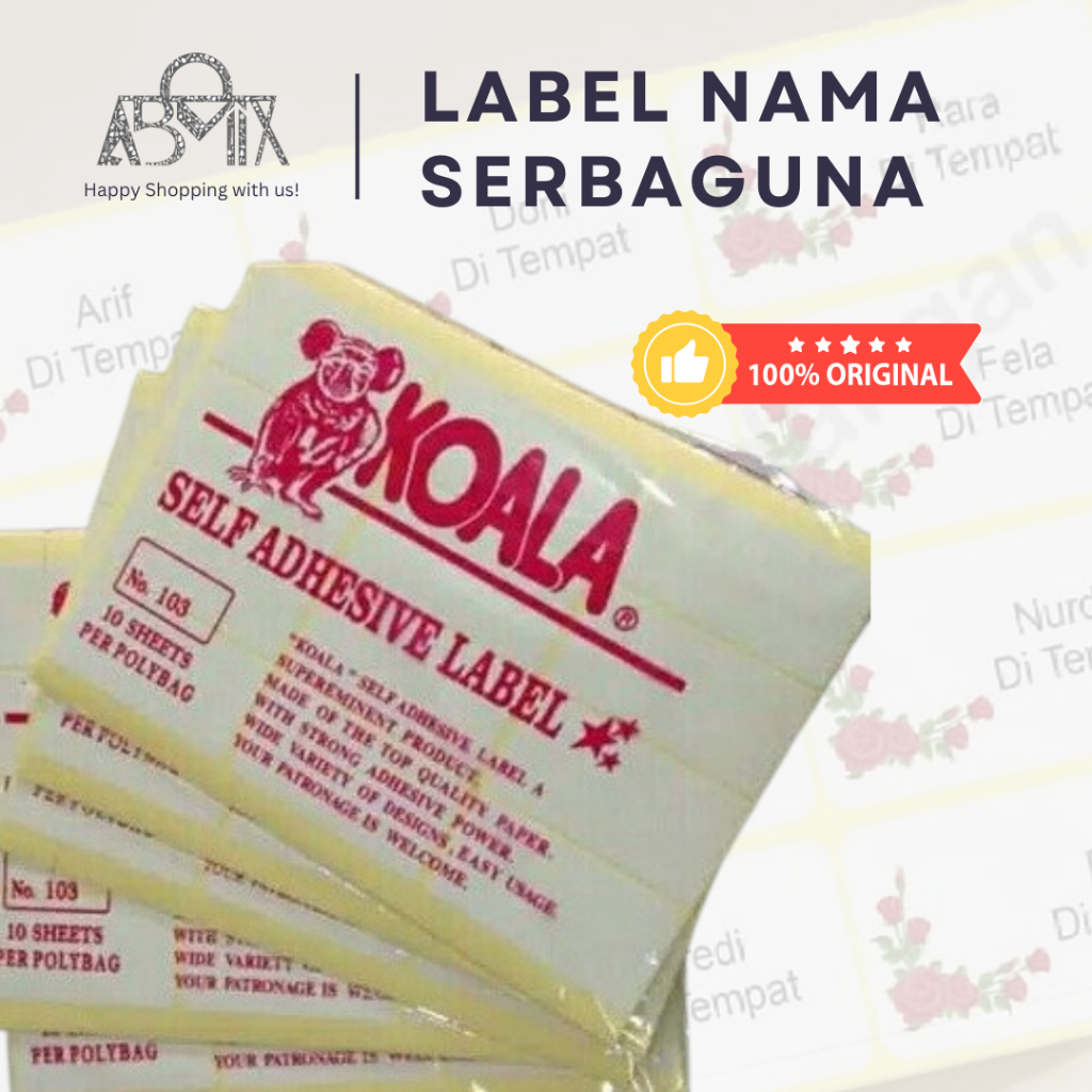 Jual Label Stiker Harga Koala isi 10 Lembar Label Undangan / Label Buku ...