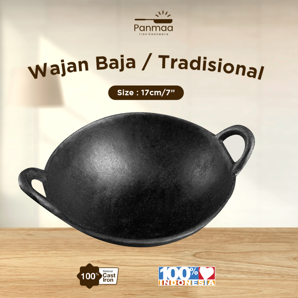 Jual Wajan Baja Cor Pre Seasoned 7” (17cm) Tebal Anti Lengket / Kuali ...