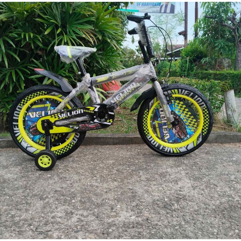 Jual Sepeda bmx velion ring 16 inc ban besar,warna hitam list hijau ...