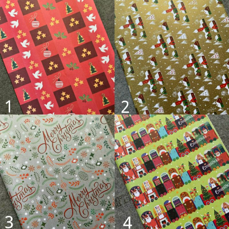 Jual Kertas Kado Natal / Kertas Kado Merry Christmas / Christmas ...