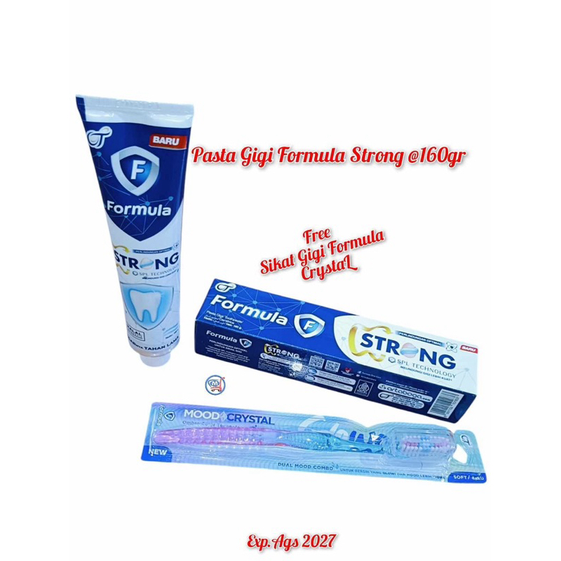 Jual PASTA GIGI FORMULA STRONG 160gram + SIKAT GIGI FORMULA CRYSTAL ...