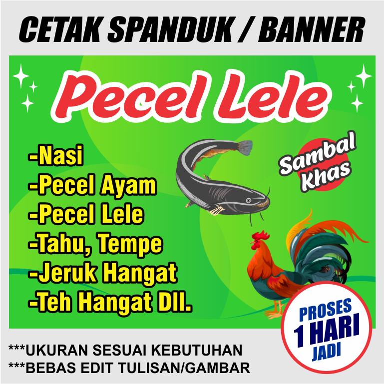 Jual spanduk banner pecel lele custom cetak benner pecel lele | Shopee ...