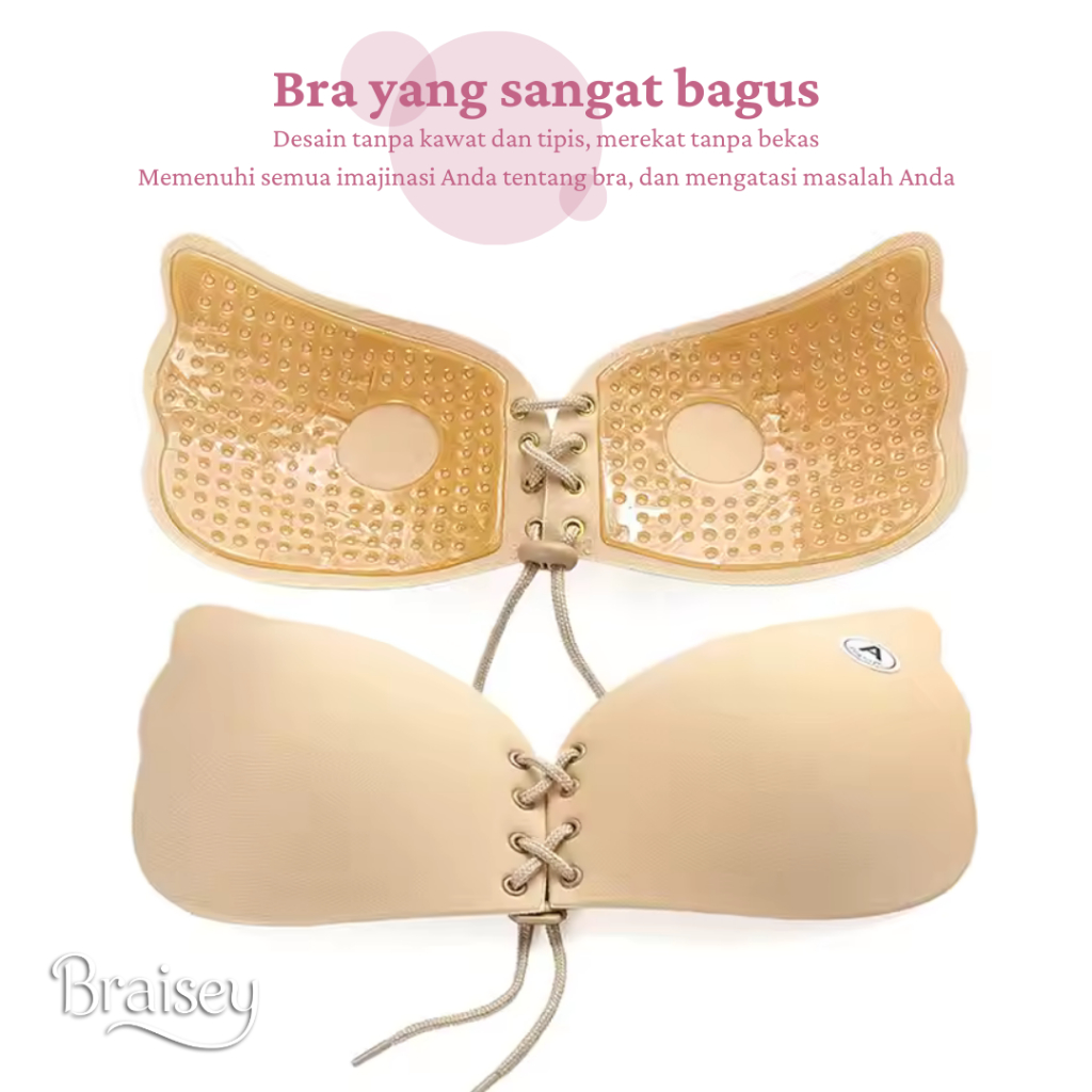 Jual BRAISEY Bra Tempel Backless Premium Push Up Bra Bentuk Sayap ...