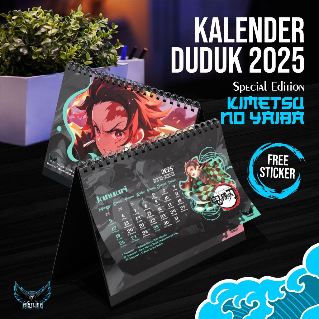Jual Kalender Meja Duduk Desk Calendar Anime Premium Kimetsu No Yaiba ...