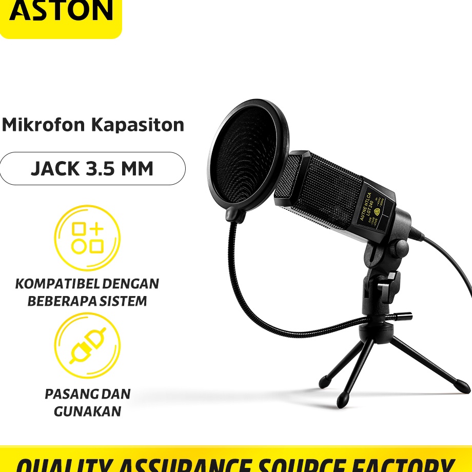 Jual Super Rating ASTON Microphone Condenser Cardioid Mic with Tripod ...