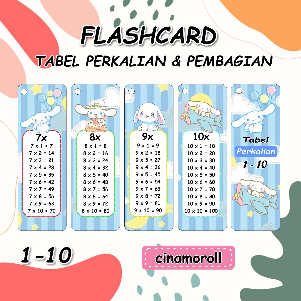 Jual Flash Card Matematika cinamoroll perkalian pembagian penjumlahan ...