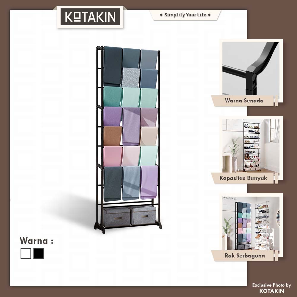 Jual KOTAKIN Rak Hijab 10 Susun 2 Sisi Gantungan Kerudung Hanger Jilbab ...