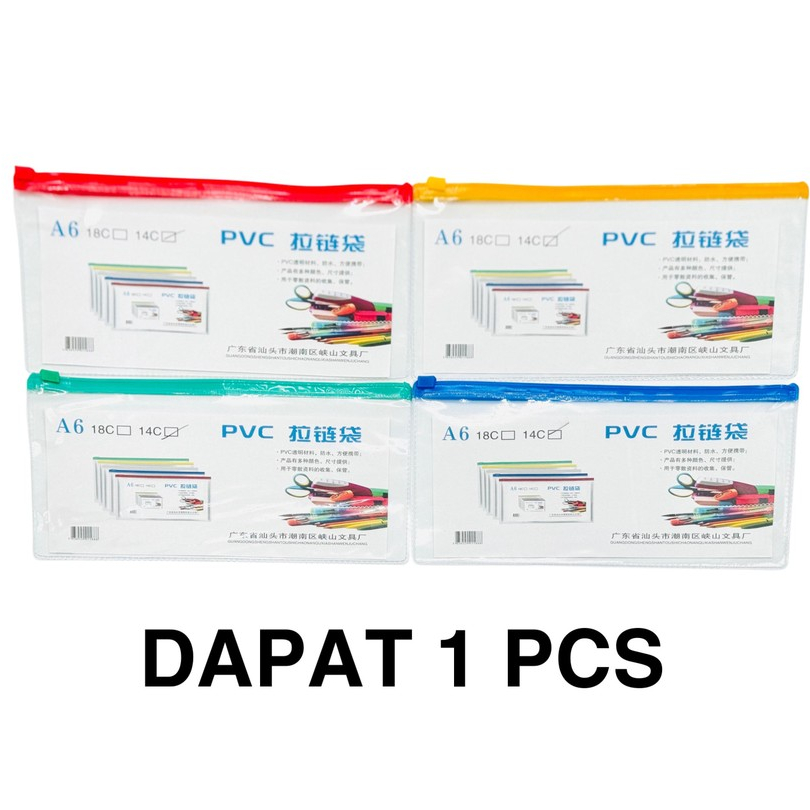 Jual DOCUMENT BAG PLASTIK PVC A6 TRANSPARAN / Tas Dokumen Map Data ...