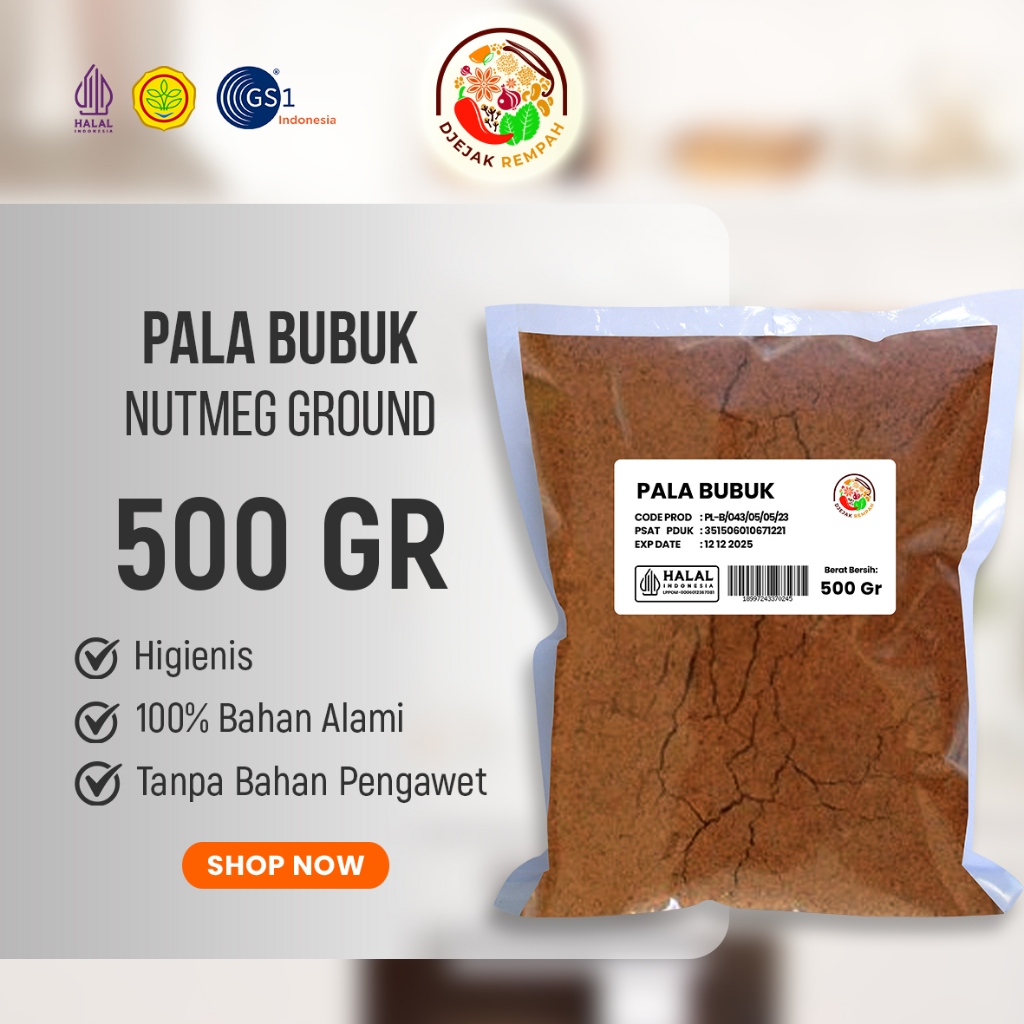 Jual Pala Bubuk / Nutmeg Powder Premium (Kemasan 100 Gr - 1KG) | Shopee ...