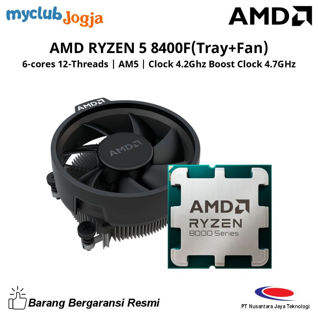 Jual AMD Ryzen 5 8400F Tray+Fan Ori AMD RYZEN 5 8000 AM5 DDR5 | Shopee Indonesia