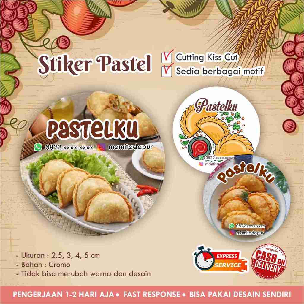 Jual Stiker Pastel / Cireng cromo bulat / Label kemasan makanan minuman ...