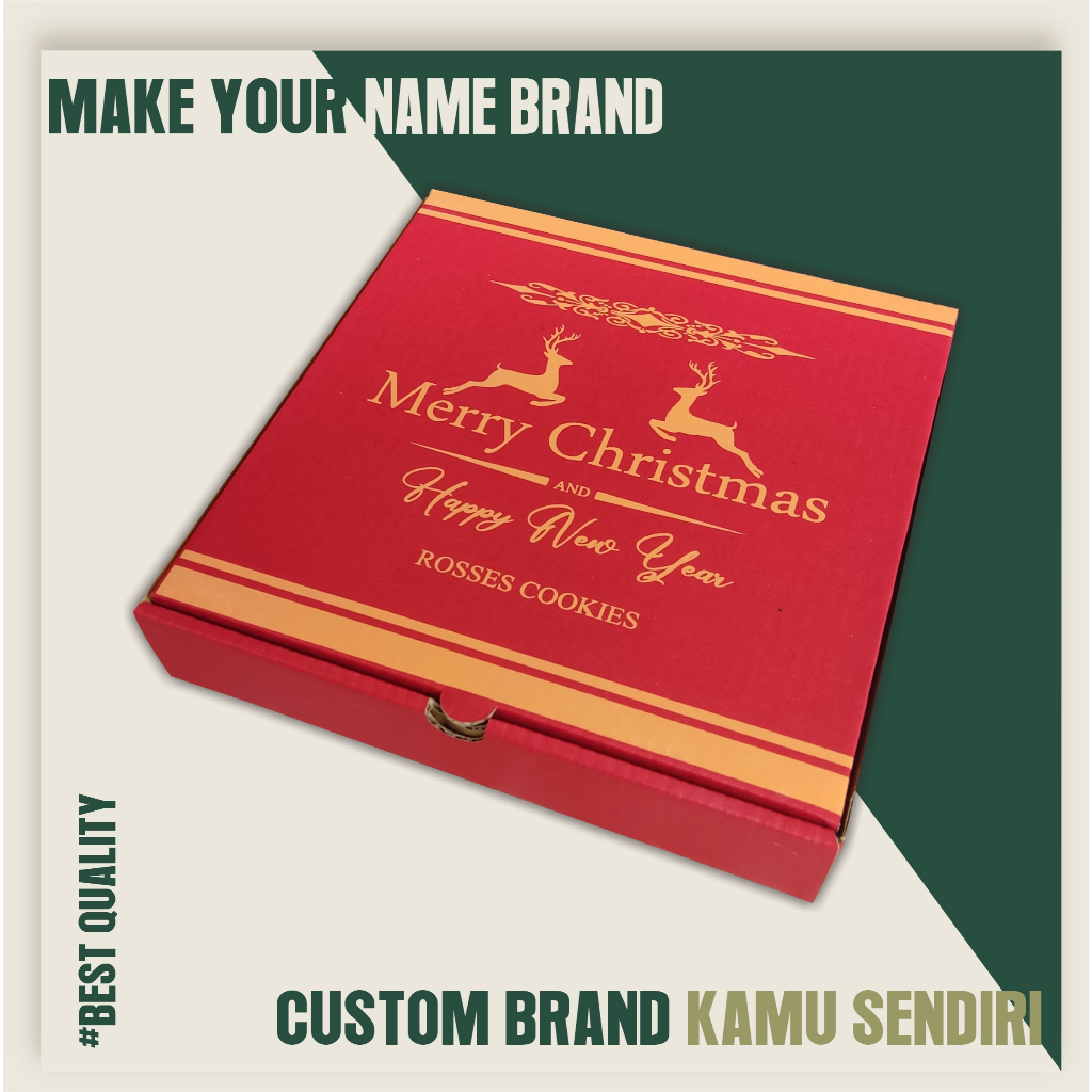 Jual Custom Sablon Box Hampers Size (M) + Sablon 1 Warna custom desain ...