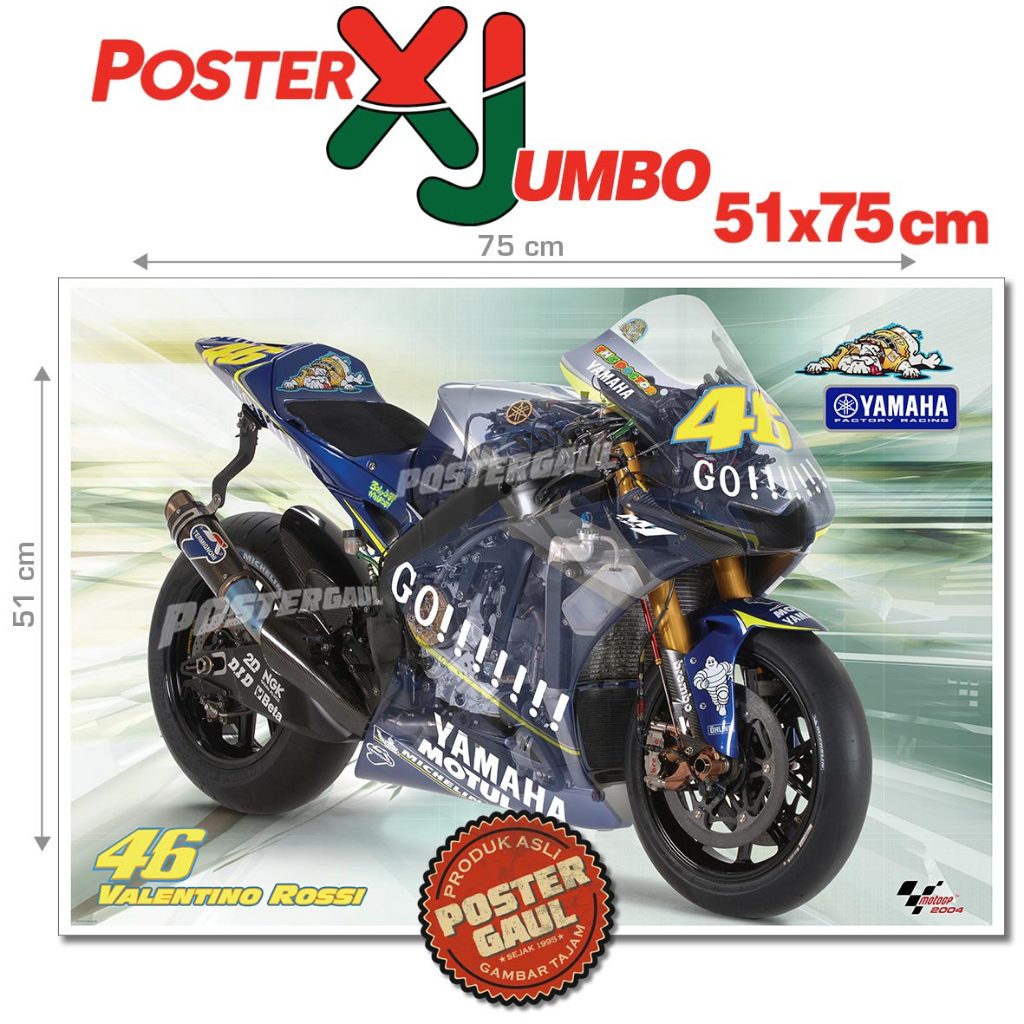 Jual Poster XJumbo MOTOGP 2004 : YAMAHA M1 - VALENTINO ROSSI SPECIAL ...