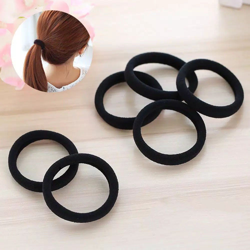 Jual Ikat Karet Rambut isi 50pcs Warna Polos Gaya Korea / Ikat Rambut ...