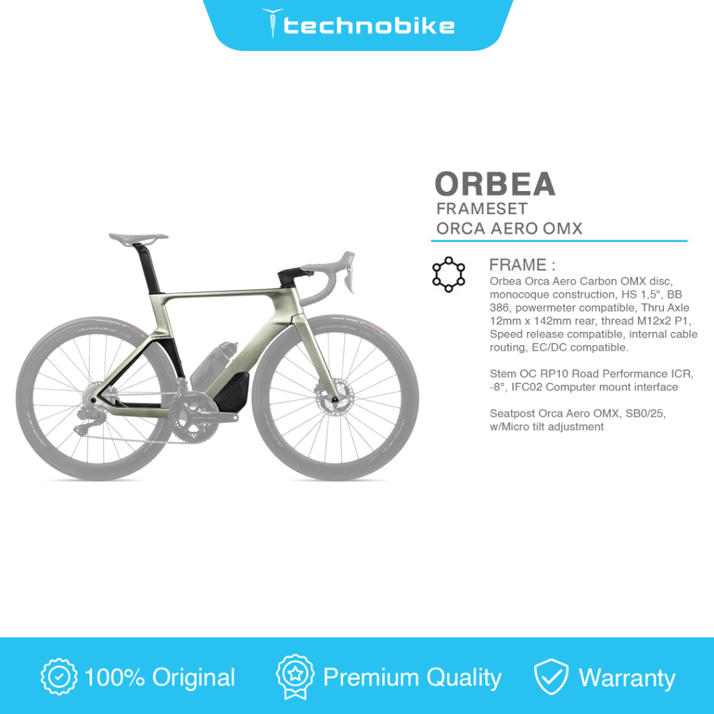 Jual FRAME ORBEA ORCA AERO OMX SIL GRN CBN (INC HB, STEM, SEATPOST ...