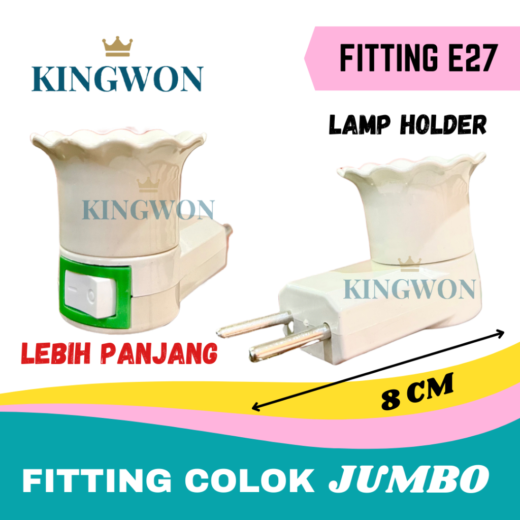 Jual FITTING LAMPU COLOK ON OFF + SAKLAR E27 LAMP HOLDER SWITCH FITTING ...