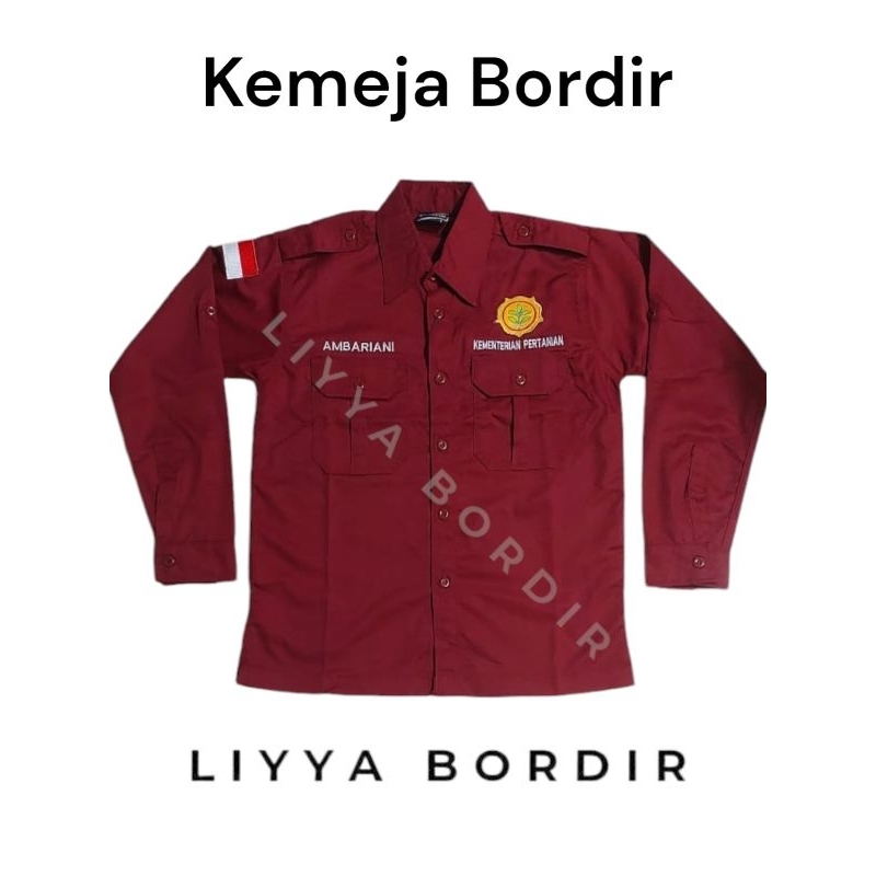 Jual Kemeja Bordir Kementrian Pertanian Baju Seragam Kementerian ...