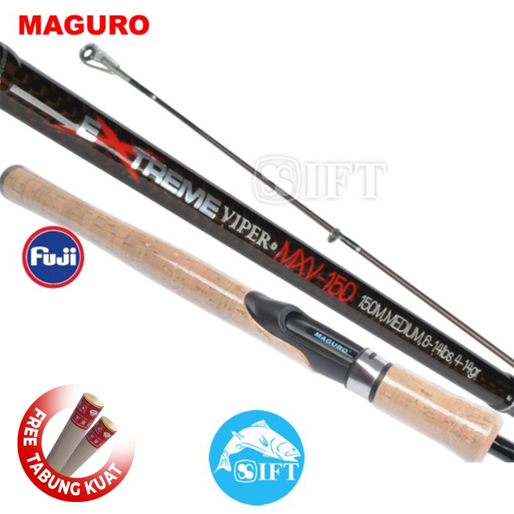 Jual Joran Maguro EXTREME VIPER | Fuji Guides | Carbon | Cork | 150 165 180 CM | Spinning Kolam ...