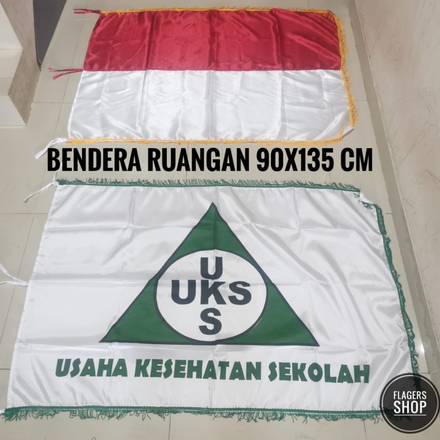 Jual [PAKET] Bendera Ruangan Indonesia + UKS Ukuran 90x135 cm | Shopee ...