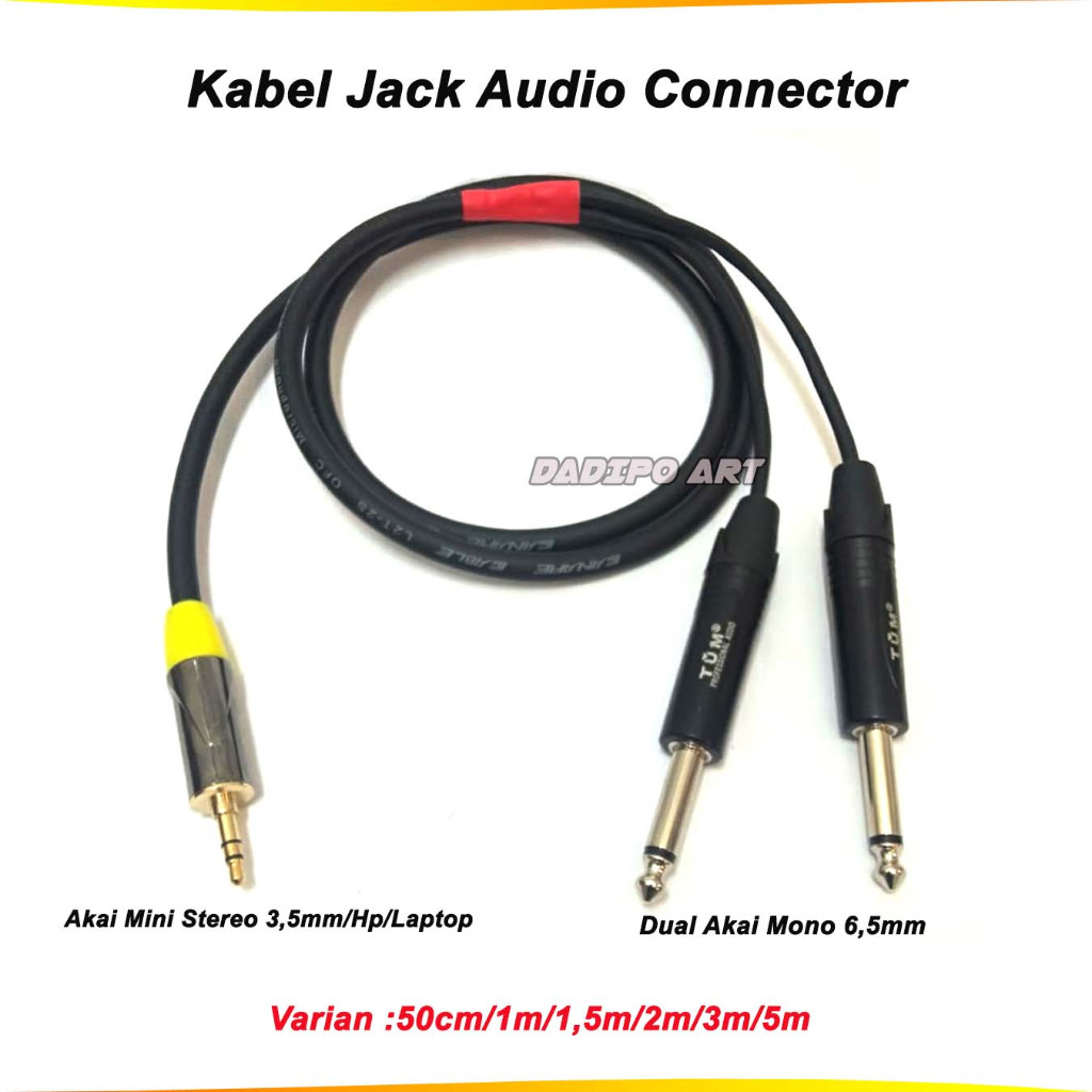 Jual Akai Mini Stereo 3,5mm To Dual Akai Mono 6,5mm -Audio Connector (1 ...