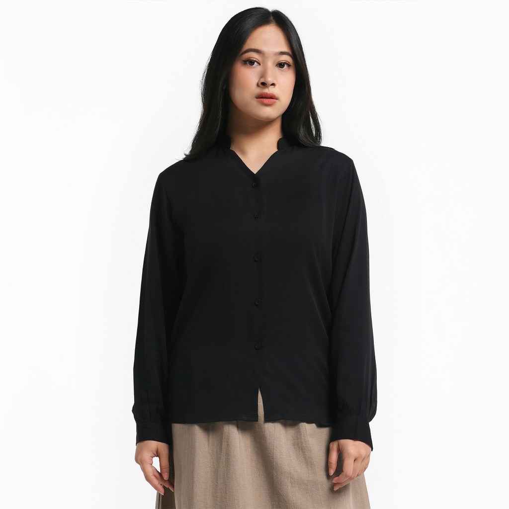Jual ORCA Kemeja Blus Wanita Rosalie Women Comfort Blouse, Black ...
