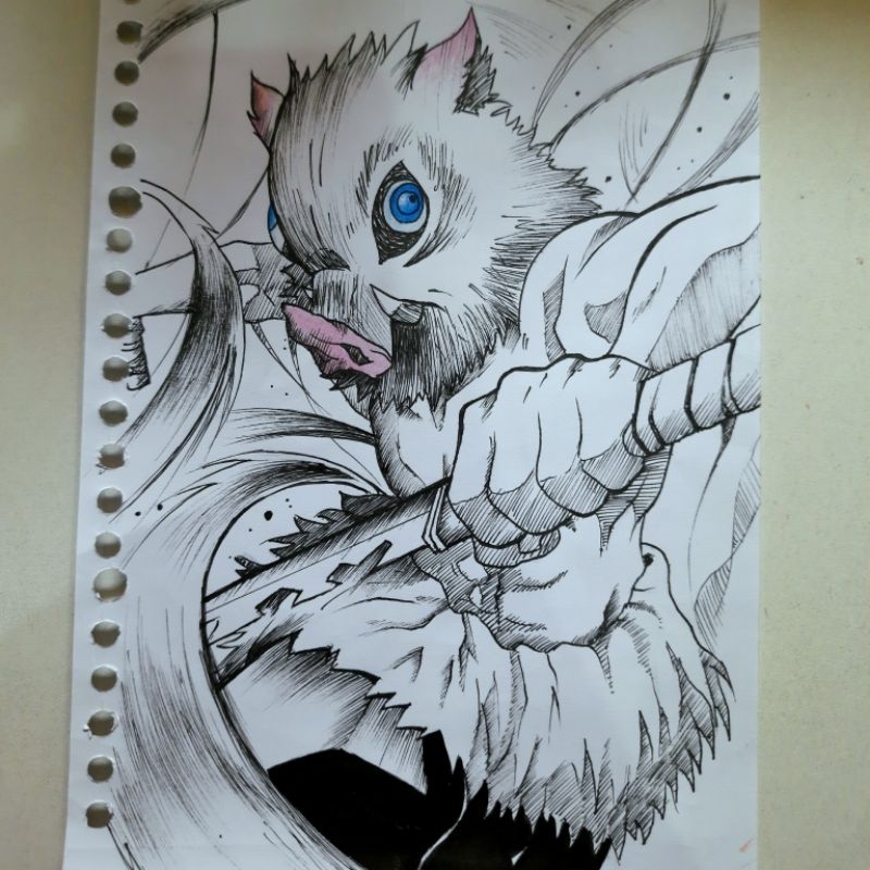 Jual sketsa gambar drawing pen inosuke hashibira A5 | Shopee Indonesia