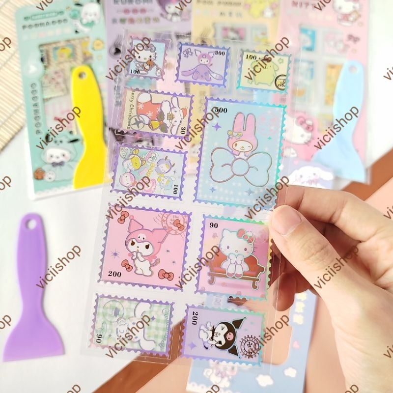 Jual Stiker Model Perangko Dengan Spatula/Sticker Karakter Motif Lucu ...