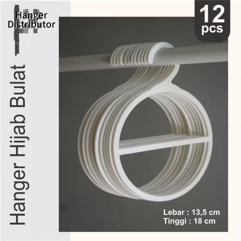 Jual Hanger jilbab Bulat Putih | Gantungan kerudung Bulat | Hanger ...