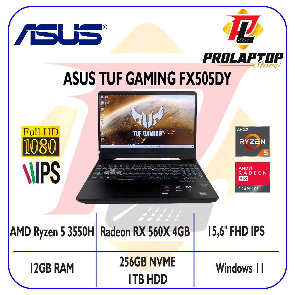 Jual Asus TUF Gaming FX505DY AMD Ryzen 5 3550H Radeon RX 560X RAM 12GB ...