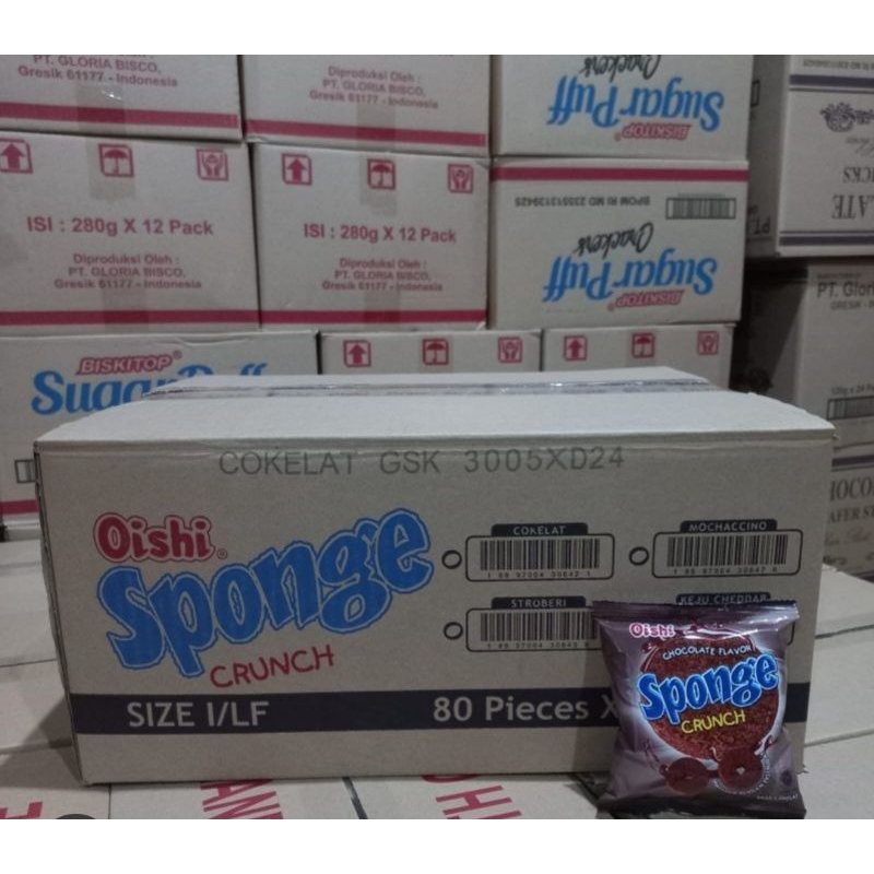 Jual Oishi Sponge Crunch 9 Gram 1 Karton isi 80 Pcs | Shopee Indonesia