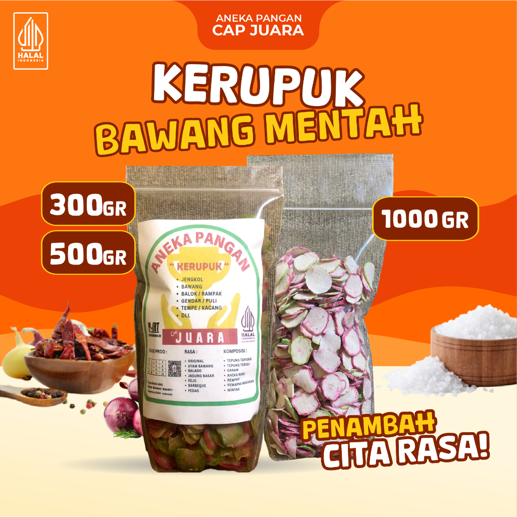 Jual Kerupuk Bawang Mentah Renyah Gurih Penambah Cita Rasa Makanan ...