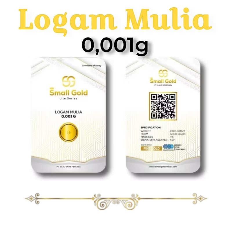 Jual Logam Mulia 0,001gram Emas Murni 0,001g | Shopee Indonesia
