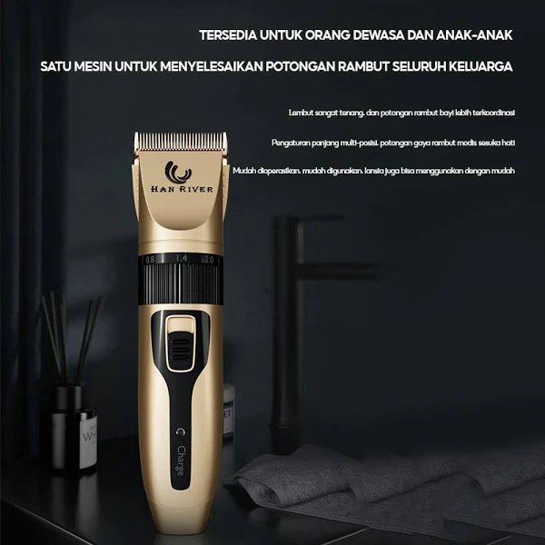 Jual HAN RIVER alat cukur rambut elektrik HRLF01GD/mesin cukur/hair clipper Cordless ...