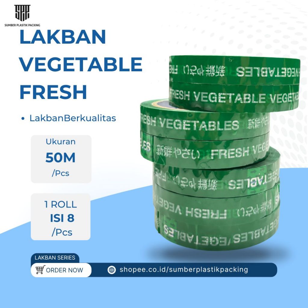 Jual Lakban Fresh Vegetables Ukuran 18MM X 50M Isolasi Toko Buah Sayur ...