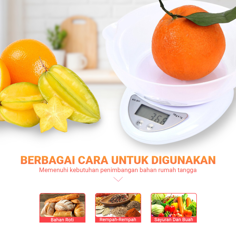 Jual Timbangan Dapur Digital Mangkok 5kg / Timbangan kue Digital ...