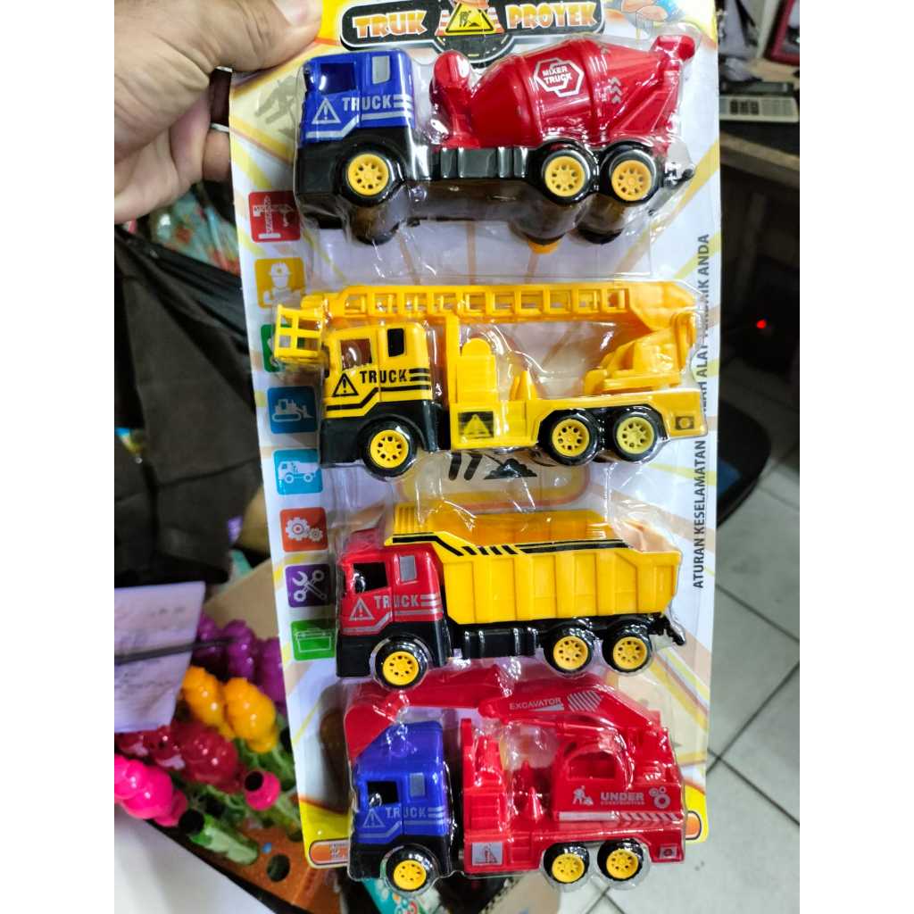 Jual mainan mobil MT 55 , MT06 p:+-14cm /mainan mobil truk proyek 1set ...