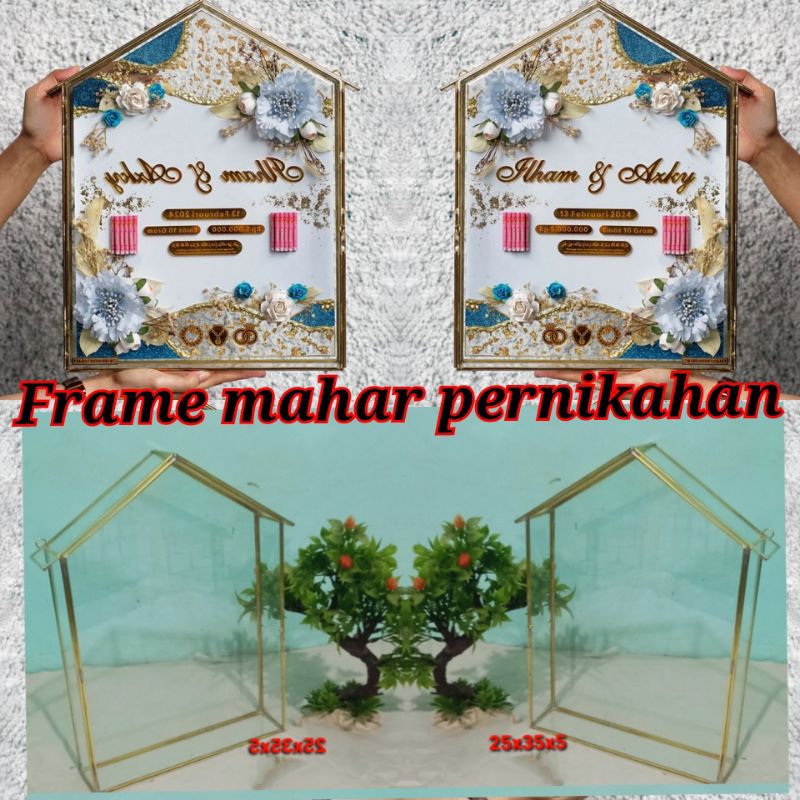 Jual FRAME MAHAR SIMBOLIS PERNIKAHAN 25x35x6/MAHAR TERARIUM GRTIS ...