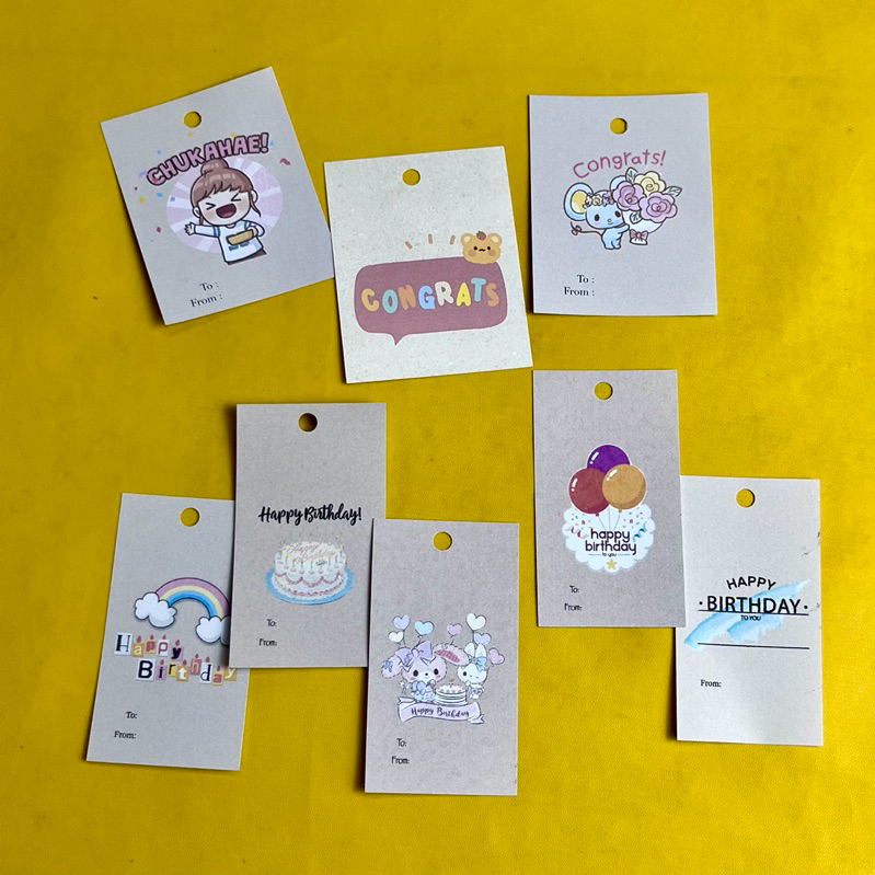Jual Hang tag ucapan selamat ulang tahun / tag terimakasih ucapan happy ...