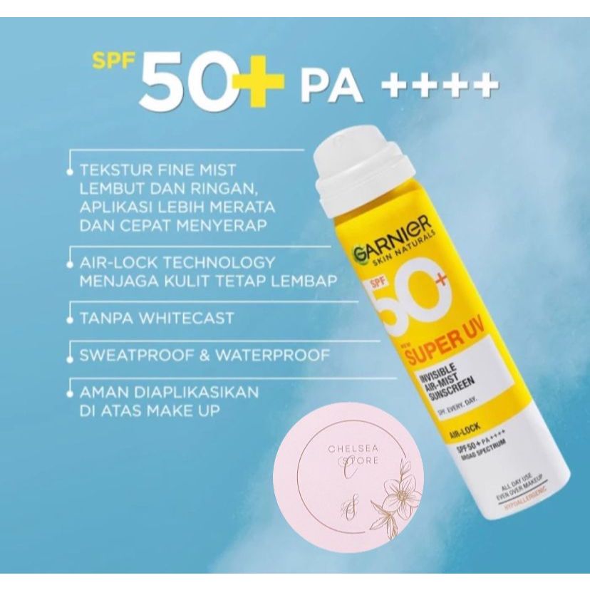 Jual Garnier Suncreen Mist Spray Spf 50ml | Shopee Indonesia