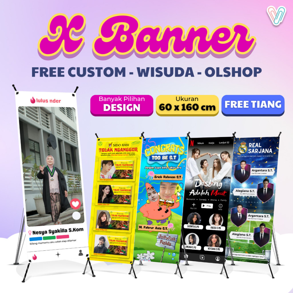 Jual [ ️JELIFISH.STORE] Banner Wisuda Custom Standing XBanner Cetak ...