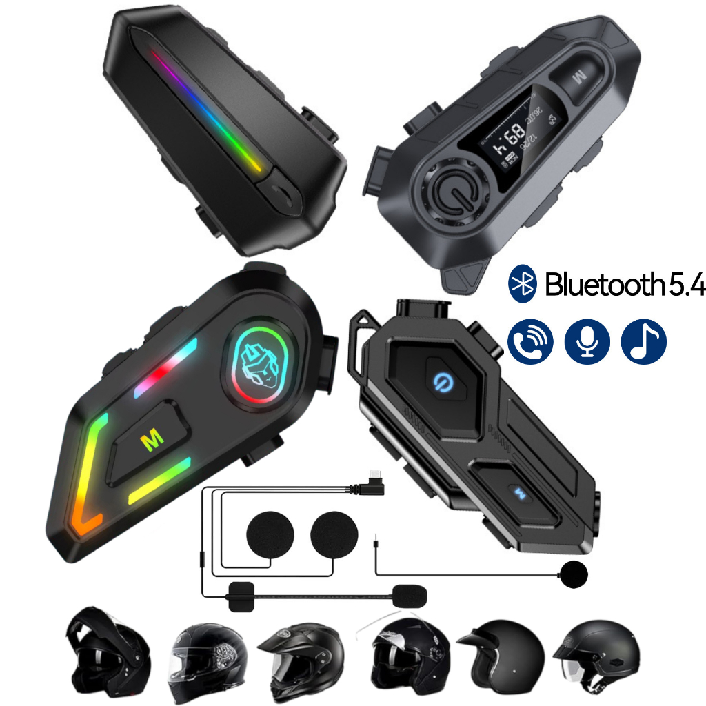 Jual Intercom Headset Bluetooth v5.4 Helm Sepeda Motor dengan Layar LED ...