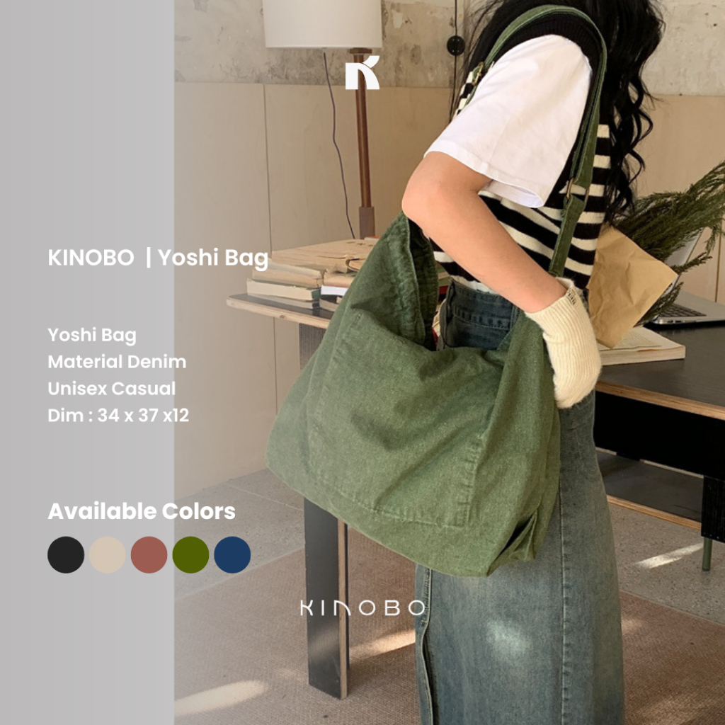 Jual KINOBO | Yoshi Sling Bag - Tas Selempang Wanita Pria Denim Tas ...