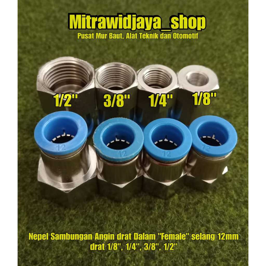 Jual Fitting pneumatic / sambungan selang angin 12mm Model Female dratt ...