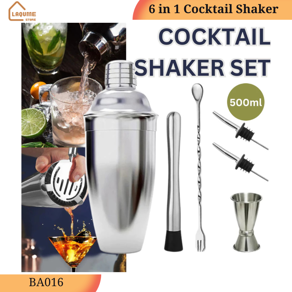 Jual One Two Cups 6 in 1 Bartender Cocktail Shaker Jigger Bar Spoon 550ml | Shopee Indonesia