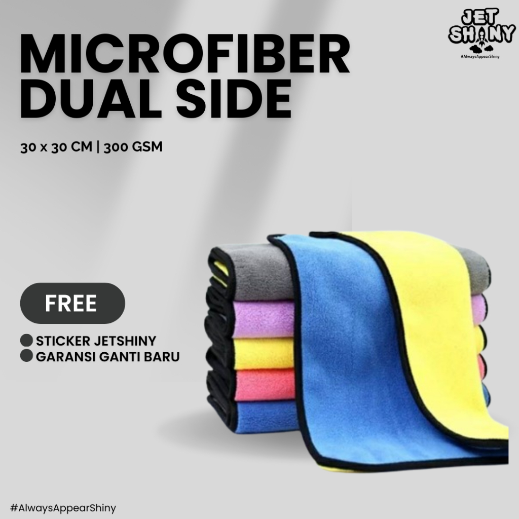 Jual Jet Shiny Microfiber Dual Side | Kain Wash & Wax | 300 GSM | Lap ...